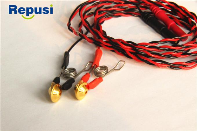 Reusable Ear Clip Electrodes Gold-Plated Disc , EEG Ear Electrode In Pair