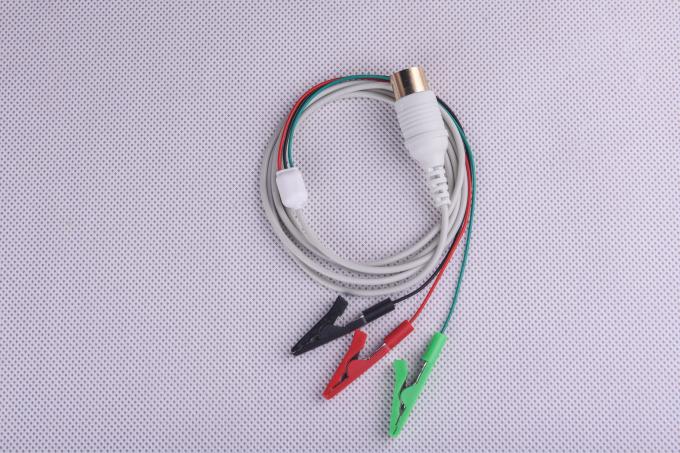 Resusable Shielded 3-Clip Lead Wire With Touchproof Connector 120m Length