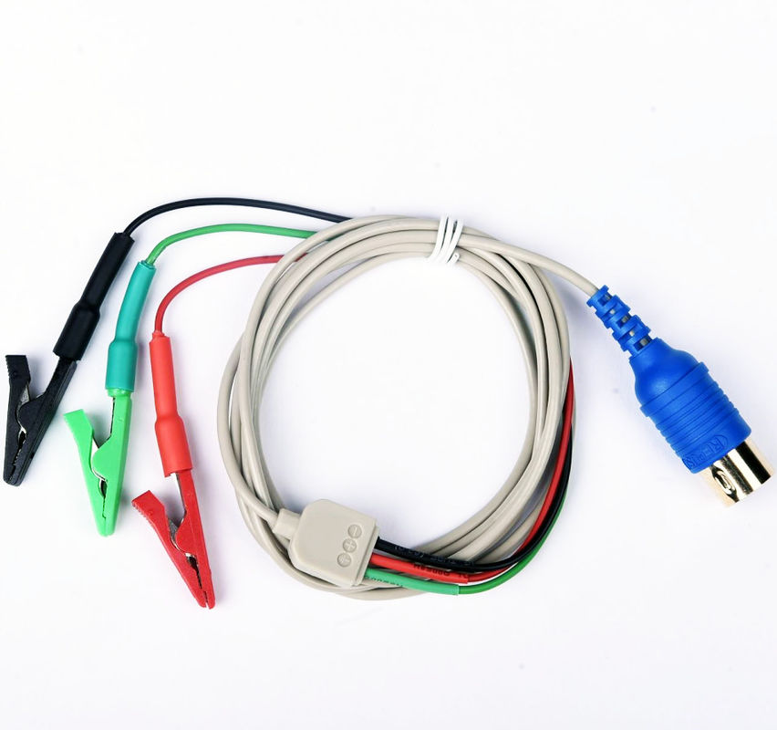 EMG Shielded Alligator clips With 3 Alligator , 5pin-Din Connector Cable